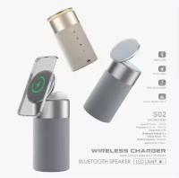 China 3 in 1 Wireless Charger with HD BT Speaker and LED Warm Light QC3.0 Function Output 5W/7.5W/10W/15W for sale