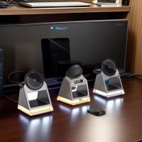 China Magnetic 15W Fast Wireless Charger Station with 3 in 1 Cell Phone Holder and Type C Input for sale