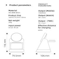 China Magnetic 15W Fast Wireless Charger Station with 3 in 1 Cell Phone Holder and Type C Input for sale