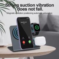 China Mobile Phone Magnetic Wireless Charger Blue gray/Silver gray 5W/7.5W/10W/15W Output Foldable Design for sale