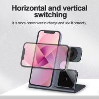 China Mobile Phone Magnetic Wireless Charger Blue gray/Silver gray 5W/7.5W/10W/15W Output Foldable Design for sale