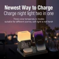 China 6 In 1 Wireless Fast Charger with Alarm Clock , 15W Mobile Phone Wireless Charger for sale