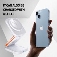 China Mobile Phone Stand 3-in-1 Foldable Magnetic Wireless Charger with Over-Charging Protection and USB-Type C Input Port for sale