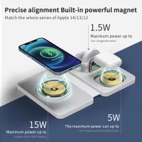 China 3 in 1 Wireless Charger Station for Mobile Phone , Foldable 15W Magnetic Charger 2024 for sale