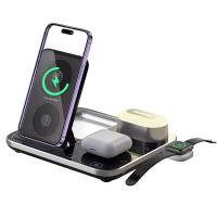 China Multi-Function Wireless Charger With Night Light 3 In 1 Magnetic for AirPods and iWatch Type C Input Port 5W for sale