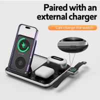 China Multi-Function Wireless Charger With Night Light 3 In 1 Magnetic for AirPods and iWatch Type C Input Port 5W for sale