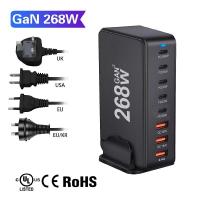 China Universal Travel Adapter 268W GAN Desktop Charger with Short Circuit Protection and 8 Port USB PD Fast Charger for sale