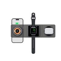 China 9V/2A Input 3 in 1 Foldable Magnetic Wireless Charger for Universal Fast Charging Portable Mobile Phone for sale