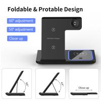 China 3 in 1 Mobile Phone Fast Charging Magnetic Wireless Charger Foldable and Portable Output 5W/7.5W/10W/15W Protection for sale