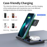 China 3 in 1 Mobile Phone Fast Charging Magnetic Wireless Charger Foldable and Portable Output 5W/7.5W/10W/15W Protection for sale