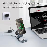 China 3 In 1 Magnetic Foldable Wireless Portable Charging Station For Smartphone Product Material Aluminum Charging Efficiency ≥73% for sale