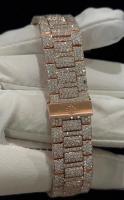China Steel Body Full Iced Out Moissanite Diamond Watch Wrist Watch Handmade for sale
