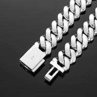 China NGTC Moissanite Cuban Chain 925 Sterling Silver  Miami Cuban Chain 13mm Width for sale