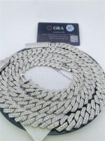 China Hip Hop Miami Cuban Link Chain 15mm VVS Moissanite Sterling Silve Cuban Link Necklace for sale