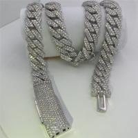 China Hip Hop Moissanite Cuban Chain 20mm Wide Gra Moissanite Diamond For Rapper for sale