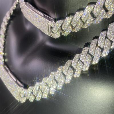 China Flawless Moissanite Hip Hop Chains Custom Stamped  American Diamond Necklace for sale