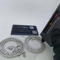 China 2MM Moissanite Tennis Chain White D Color Moissanite Diamond Tennis Necklace for sale