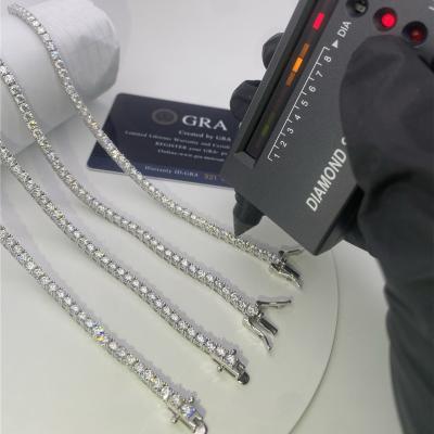China OEM Moissanite Diamond Tennis Necklace Claw Setting Moissanite Necklace Mens In USA for sale