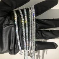 China Round Cut  Moissanite Tennis Chain 14K Gold Plated Moissanite Tennis Necklace VVS1 for sale