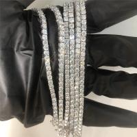 China 5mm 6.5mm  Moissanite Tennis Necklace Hand Set Lab Diamond Tennis Necklace for sale