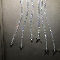 China 5mm 6.5mm  Moissanite Tennis Necklace Hand Set Lab Diamond Tennis Necklace for sale