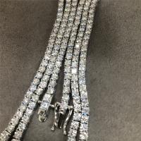 China Round Cut  Moissanite Tennis Chain 14K Gold Plated Moissanite Tennis Necklace VVS1 for sale