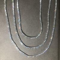 China 3mm 5.0mm Moissanite Tennis Necklace Moissanite Tennis Chain For Wedding for sale