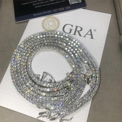 China 3mm 5.0mm Moissanite Tennis Necklace Moissanite Tennis Chain For Wedding for sale