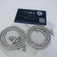 China Round Cut  Moissanite Tennis Chain 14K Gold Plated Moissanite Tennis Necklace VVS1 for sale