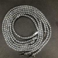 China Round Cut  Moissanite Tennis Chain 14K Gold Plated Moissanite Tennis Necklace VVS1 for sale