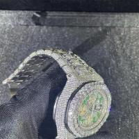 China Ap Iced Out Moissanite Diamond Watch Band Bezel Temeite Luxury Gold Watch for sale