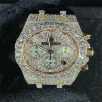 China Round Brilliant Cut Moissanite Ap Watch 18 Carats Band Moissanite Iced Out Watch for sale