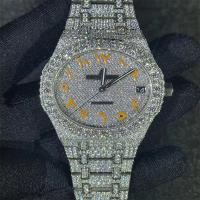 China Automatic Ap Iced Out Watch Luxury Brand Bust Down Hip Hop VVS Moissanite Watch for sale