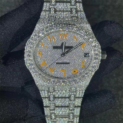 China Automatic Ap Iced Out Watch Luxury Brand Bust Down Hip Hop VVS Moissanite Watch for sale