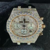 China Colourless Diamond Mens Watches  Hip Hop VVS Moissanite Luxury Diamond Watches for sale