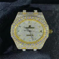 China Colourless Diamond Mens Watches  Hip Hop VVS Moissanite Luxury Diamond Watches for sale
