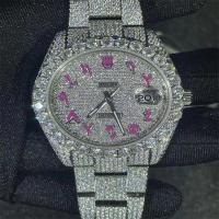 China Eco Friendly Moissanite Diamond Watch VVS Moissanite Bling Mens Diamond Watches for sale