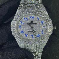 China Eco Friendly Moissanite Diamond Watch VVS Moissanite Bling Mens Diamond Watches for sale