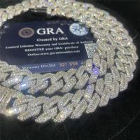 China Bling Diamond Cuban Link Necklace Square 15mm Iced Out Cuban Chain Link Necklace for sale