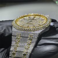 China Automatic Moissanite Bust Down Watch Studded Analog 14k White Gold Watch for sale