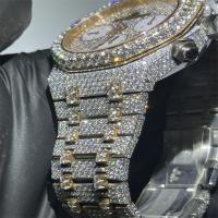 China D Color Ap Diamond Watch  Bling Hand Setting Bust Down Moissanite Watch for sale