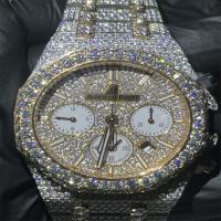 China AP 19 Carats Top Clone Bust Down Watches Bling VVS Moissanite Watch for sale