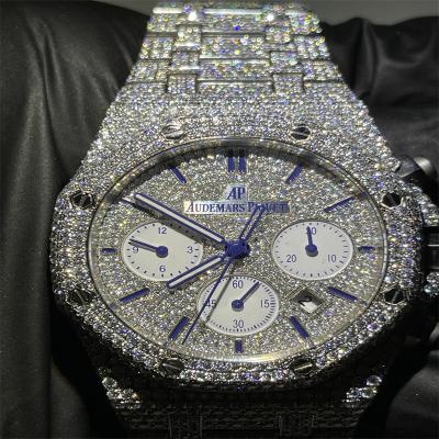 China Silver Plated Moissanite AP Watch Round Brilliant Cut Ap Wrist Watch Top Brand for sale