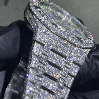 China Royaloak  Moissanite Iced Out Watch 3EX 14k White Gold Diamond Watch For Men for sale