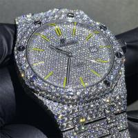 China Royaloak  Moissanite Iced Out Watch 3EX 14k White Gold Diamond Watch For Men for sale