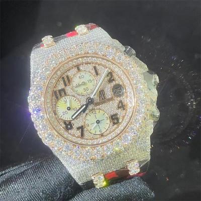 China Hip Hop Moissanite AP Watch Bling 20 Carats Diamond Bezel Watch Crown for sale