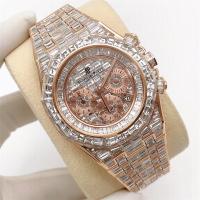 China Men Brand Moissanite Diamond Watches Handmade Inlay Buss Down Watch VVS for sale