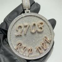 China Charm Pendant Moissanite Gold Plated Icy Letter Gold Plated With Diamonds for sale