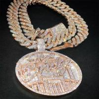 China Icy Letter  Miami Cuban Link Chain Charm Pendant Custom Name Cuban Link Chain for sale