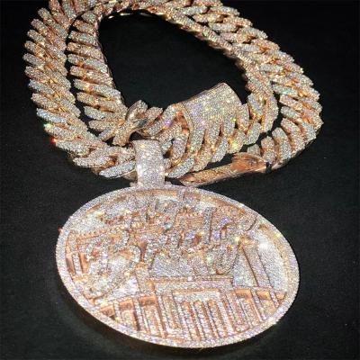 China Icy Letter  Miami Cuban Link Chain Charm Pendant Custom Name Cuban Link Chain for sale